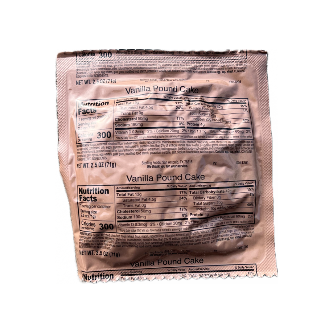 USGI Vanilla Pound Cake MRE Dessert – Americana Pipedream Apparel